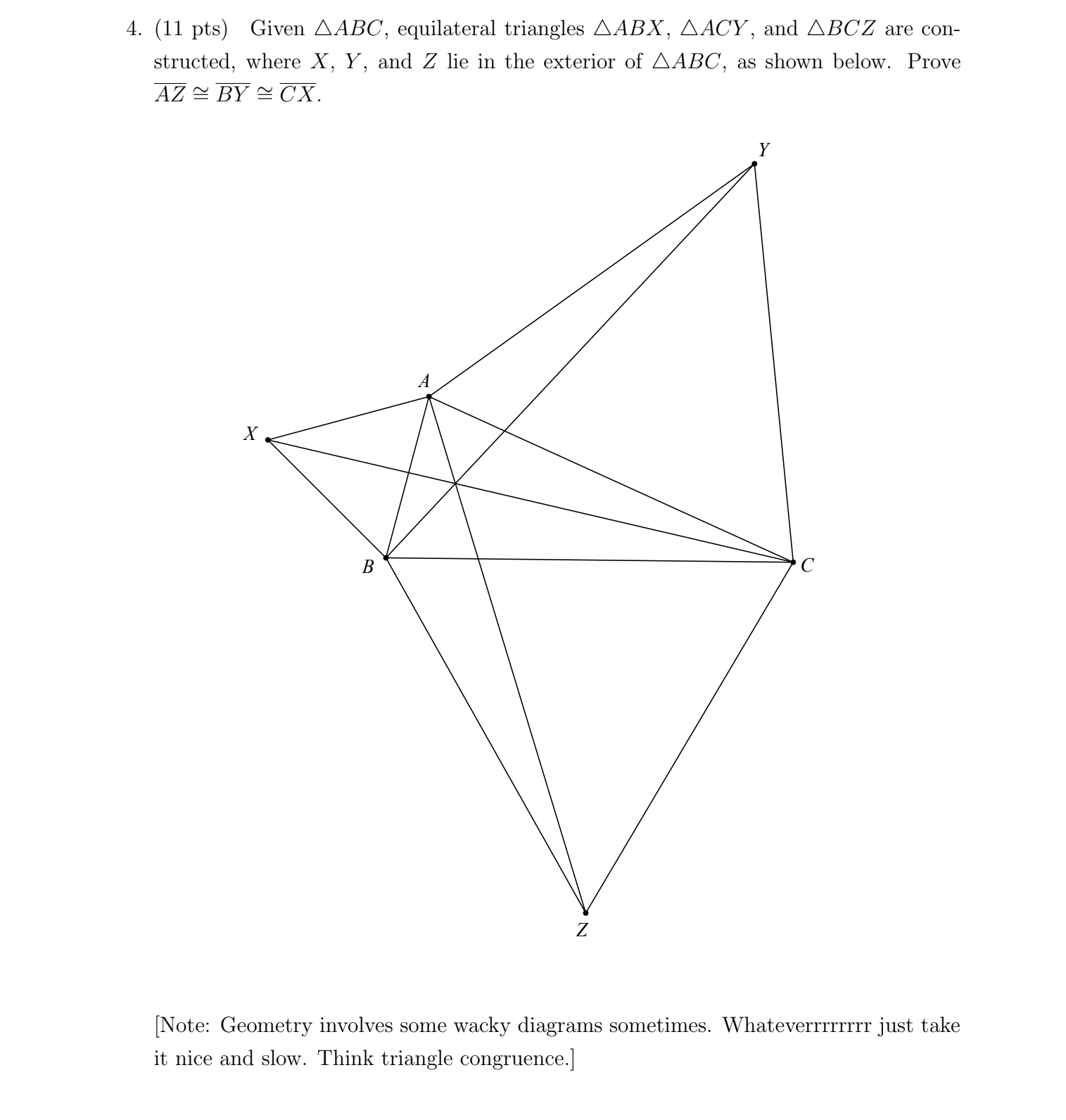 Solved 4. (11 pts) Given ABC, equilateral triangles | Chegg.com | Chegg.com