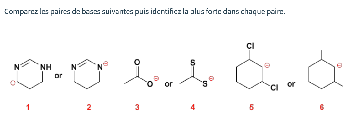 Solved Comparez les paires de bases suivantes puis | Chegg.com