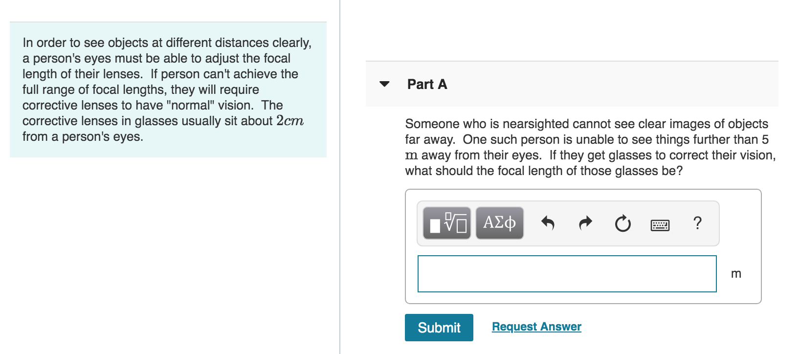 Solved In order to see objects at different distances | Chegg.com