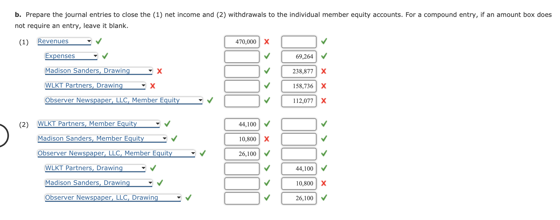 Solved LLC Net Income and Statement of Members' Equity | Chegg.com