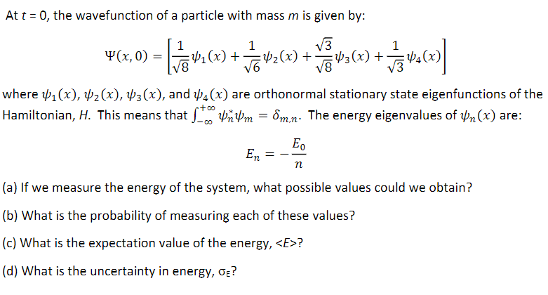 Solved At t=0, the wavefunction of a particle with mass m is | Chegg.com