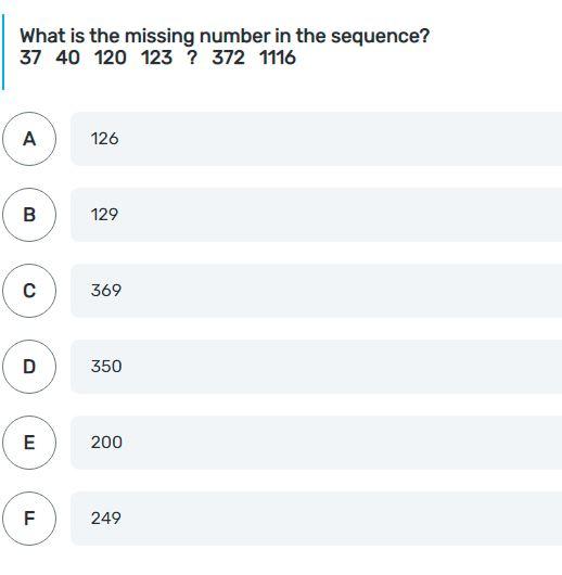 Solved What is the missing number in the sequence? 37 40 120 | Chegg.com