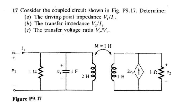 Solved 17 Consider the coupled circuit shown in Fig. P9.17. | Chegg.com