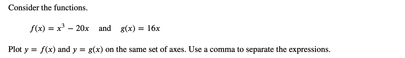 Solved Consider the functions.f(x)=x3-20x, ﻿and | Chegg.com