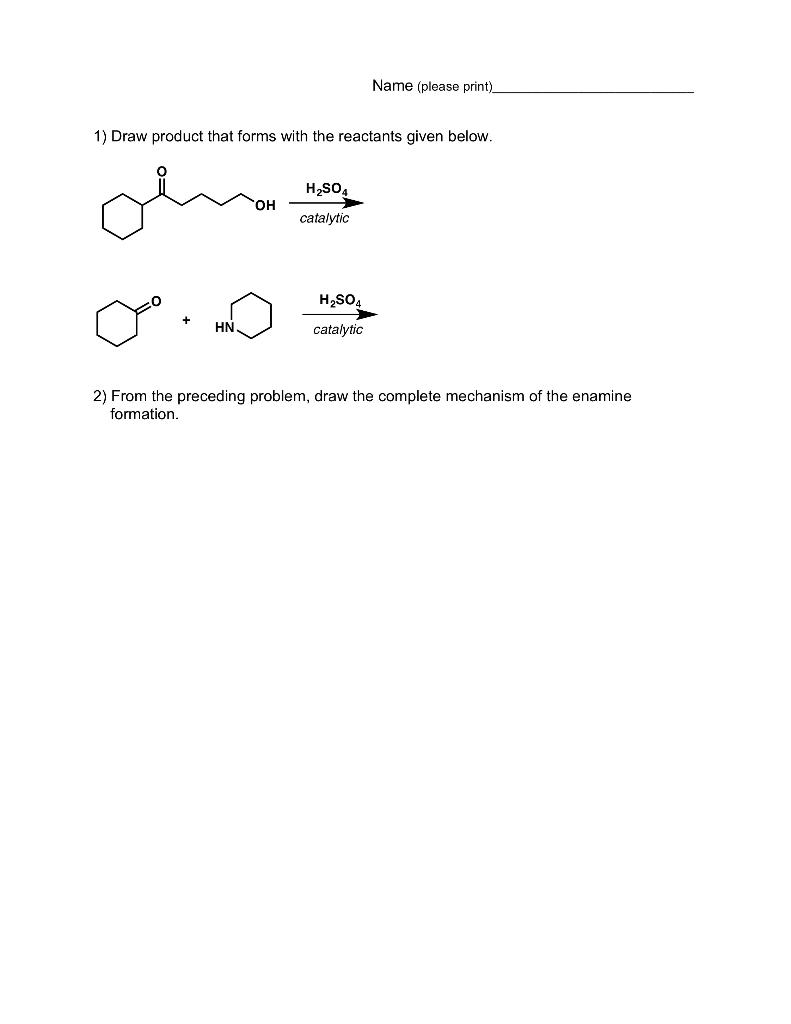 Solved 1) Draw product that forms with the reactants given | Chegg.com