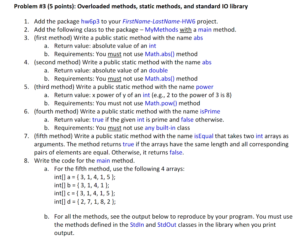 Solved Problem 3 5 Points Overloaded Methods Static 4002