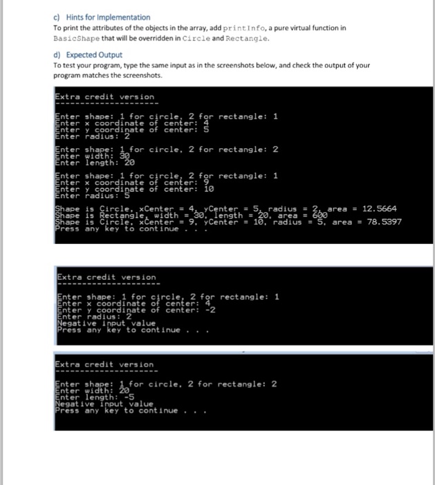 Solved Design an abstract base class named BasicShape that | Chegg.com