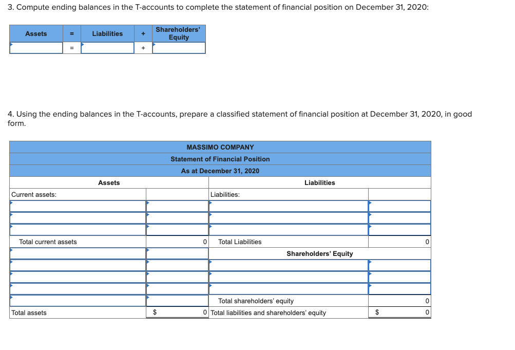 Solved 3. Compute ending balances in the T-accounts to | Chegg.com