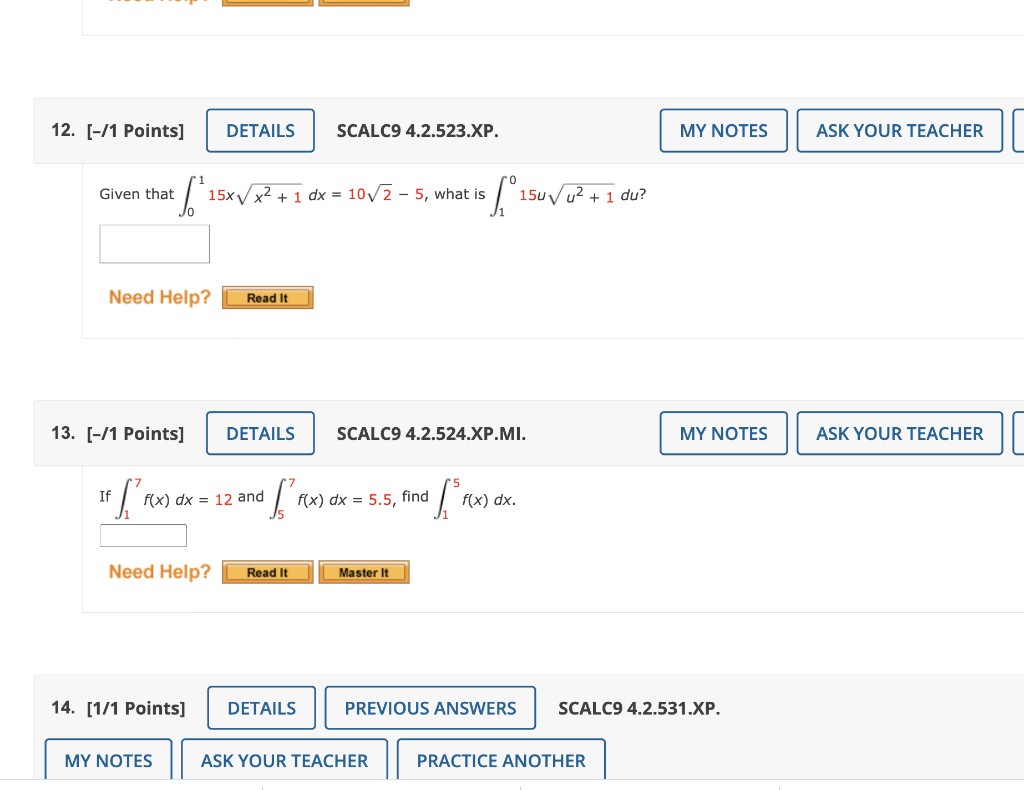 Solved 12. [-/1 Points] DETAILS SCALC9 4.2.523.XP. [²₁ | Chegg.com