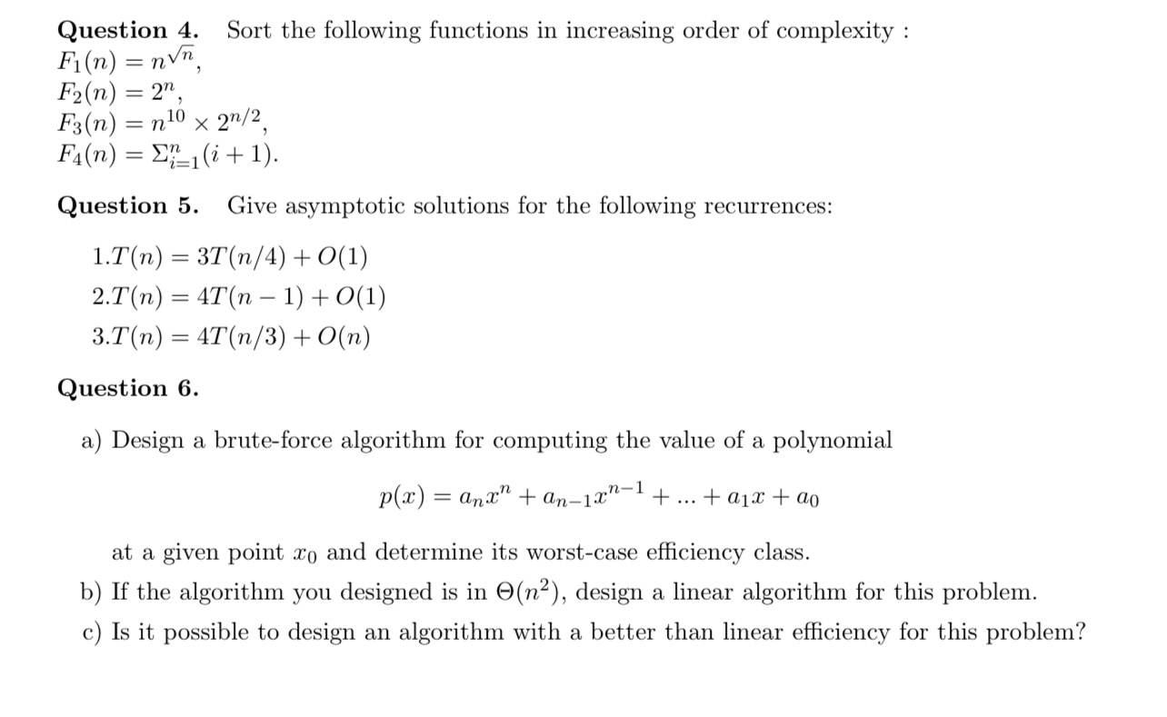 Solved its 3 ﻿questions question 4. ﻿Sort the following | Chegg.com