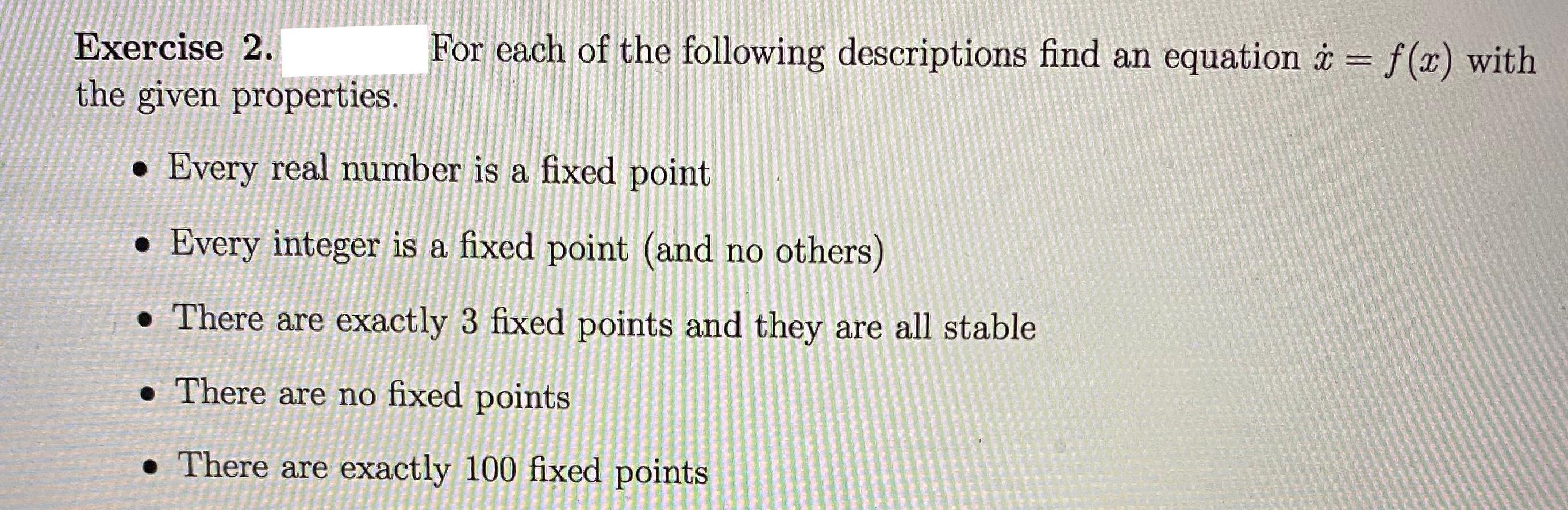 Solved Exercise 2. the given properties. For each of the | Chegg.com