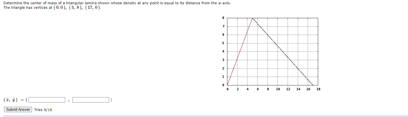 Solved Determine the center of mass of a triangular lamina | Chegg.com
