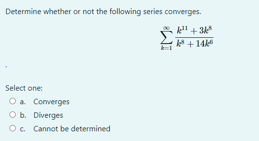 Solved Determine whether or not the following series | Chegg.com