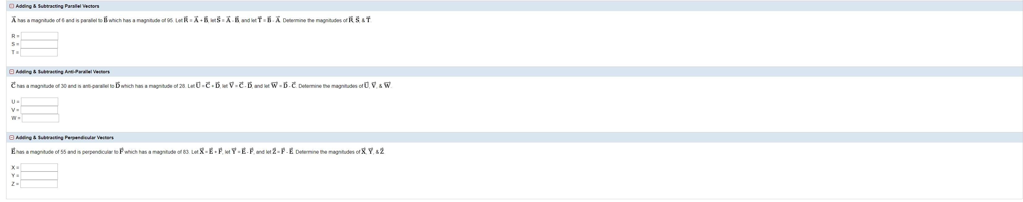 Solved Adding & Subtracting Parallel Vectors A has a | Chegg.com