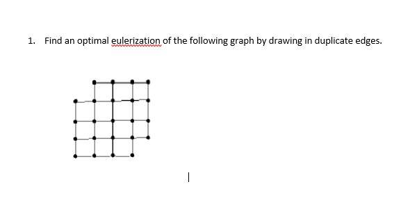 Solved 1 Find An Optimal Eulerization Of The Following 