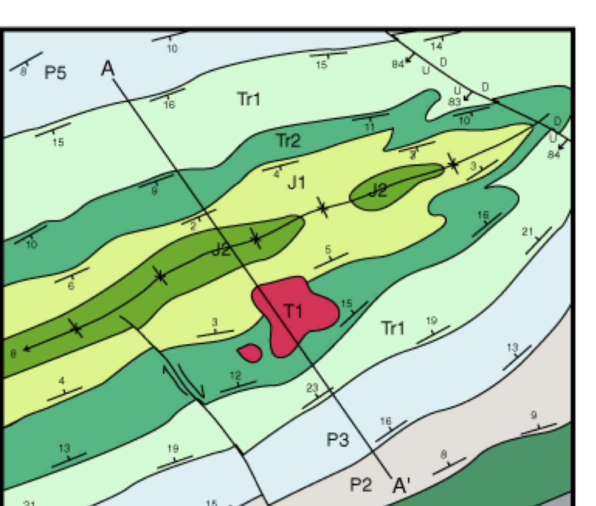 Solved Study the geologic map above. After analyzing the | Chegg.com