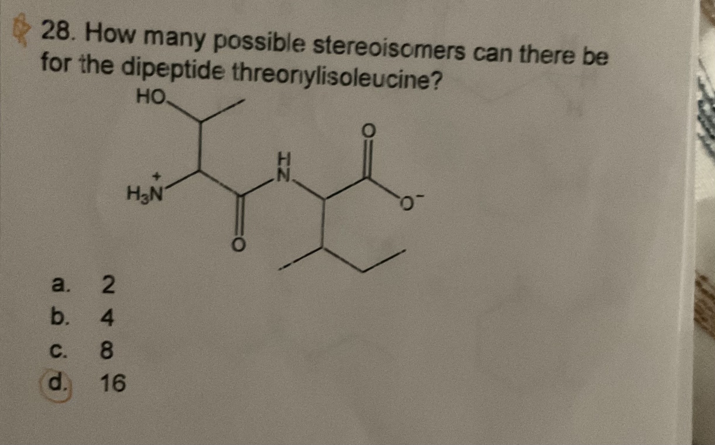Solved How many possible stereoisomers can there befor the | Chegg.com