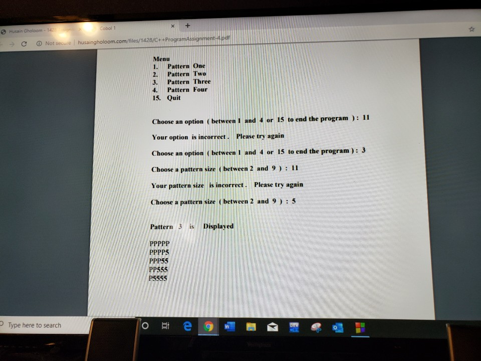Solved Create the following pattern generator using | Chegg.com