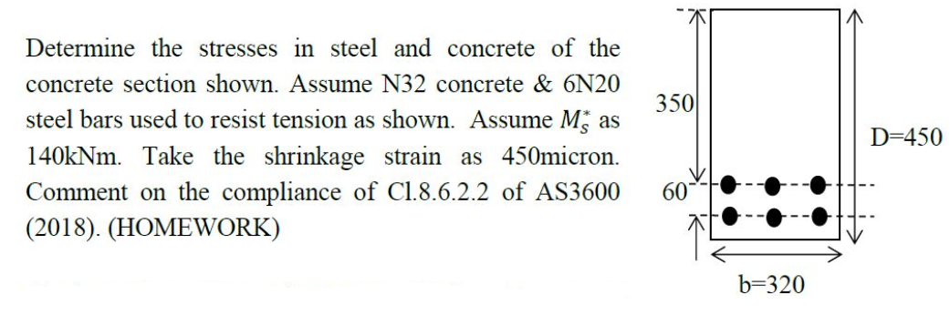 Determine the stresses in steel and concrete of the | Chegg.com
