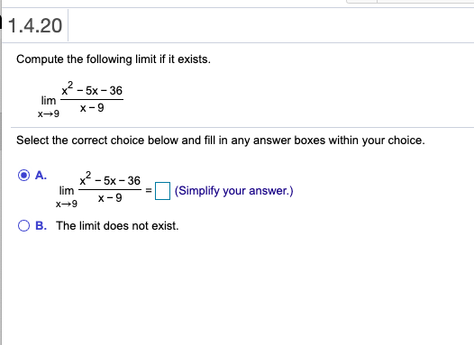 Solved Determine If The Limit Below Exists If It Does