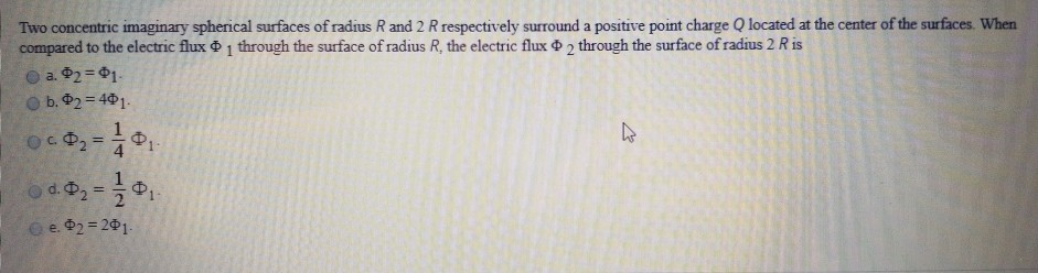 Solved Two concentric imaginary spherical surfaces of radius | Chegg.com