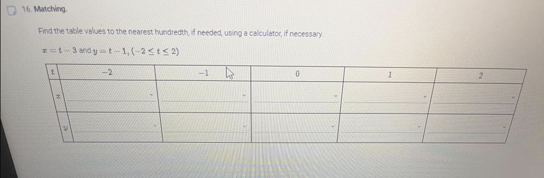 Solved Find the table values to the nearest hundredth, if | Chegg.com