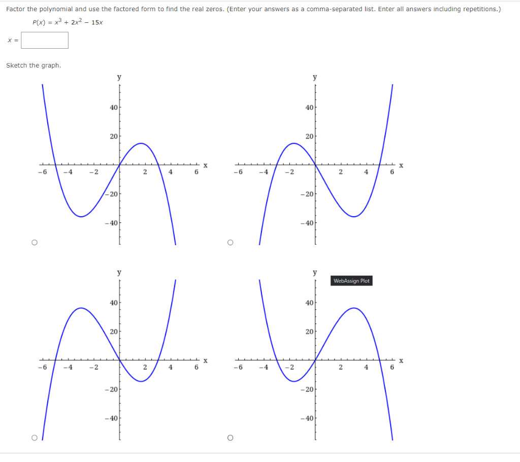 Solved Factor the polynomial and use the factored form to | Chegg.com