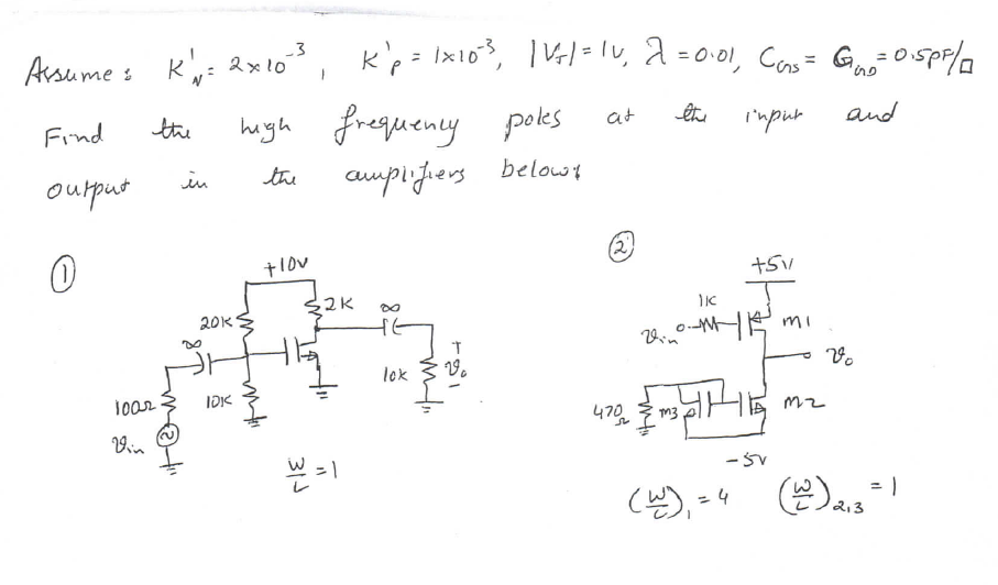 Solved _3 at th Assumes k'w = 2x10 3 , K'p = 1x103, 1V/= lu, | Chegg.com