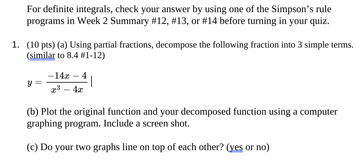 Solved For definite integrals, check your answer by using | Chegg.com