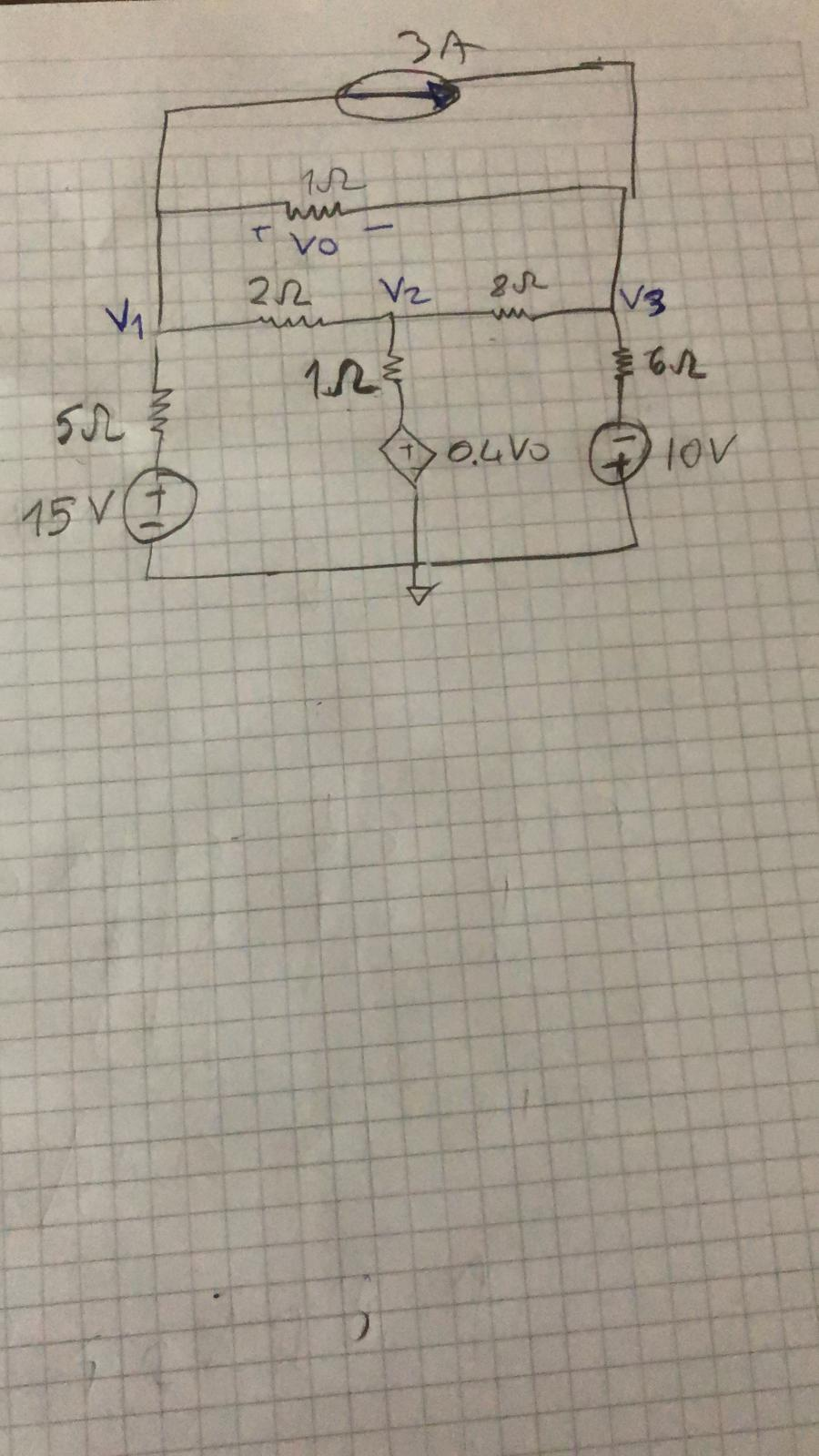 Solved A=)Calculate the voltages v1 ,v2,v3 using node | Chegg.com Solved A=)Calculate the voltages v1 ,v2,v3 using node | Chegg.com