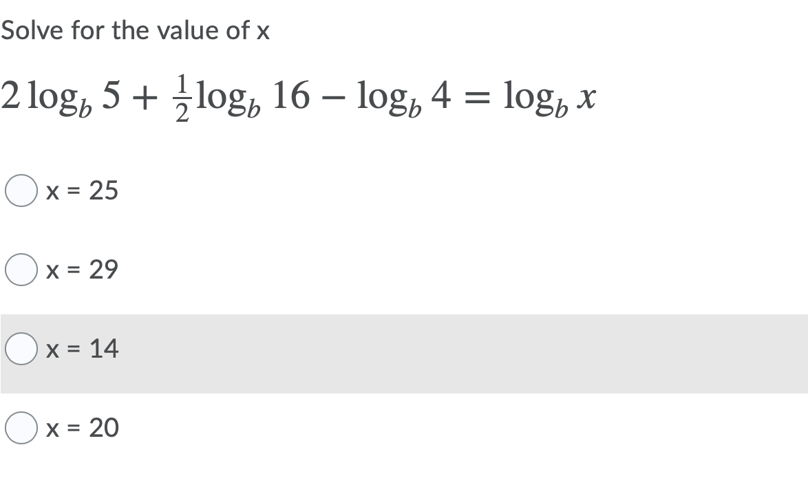 Solved Solve for the value of x log4 2x + { log4 9 = 2 x 2 | Chegg.com