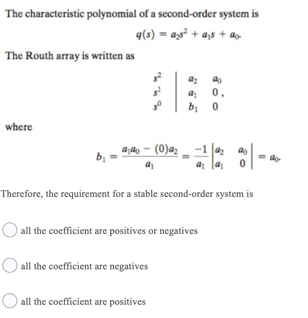 Solved The characteristic polynomial of a second-order | Chegg.com