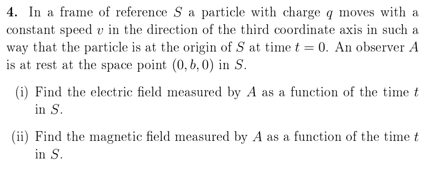 Solved 4. ﻿In a frame of reference \( ﻿S \) ﻿a particle with | Chegg.com