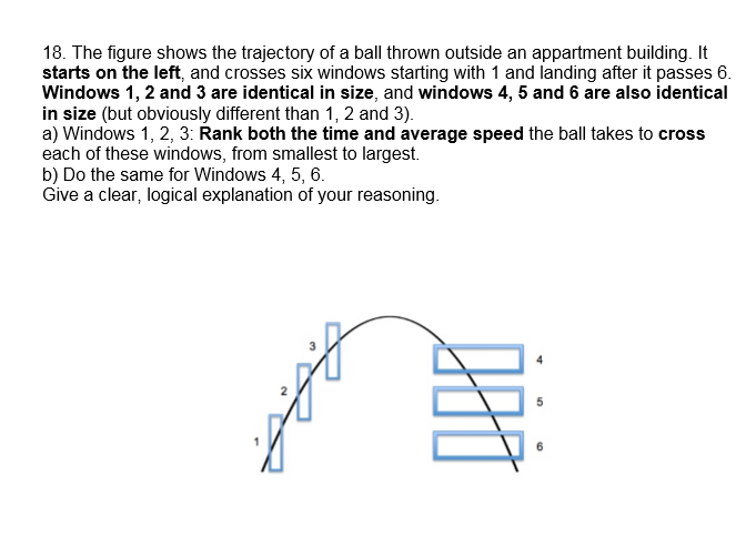 Solved 18. The figure shows the trajectory of a ball thrown | Chegg.com