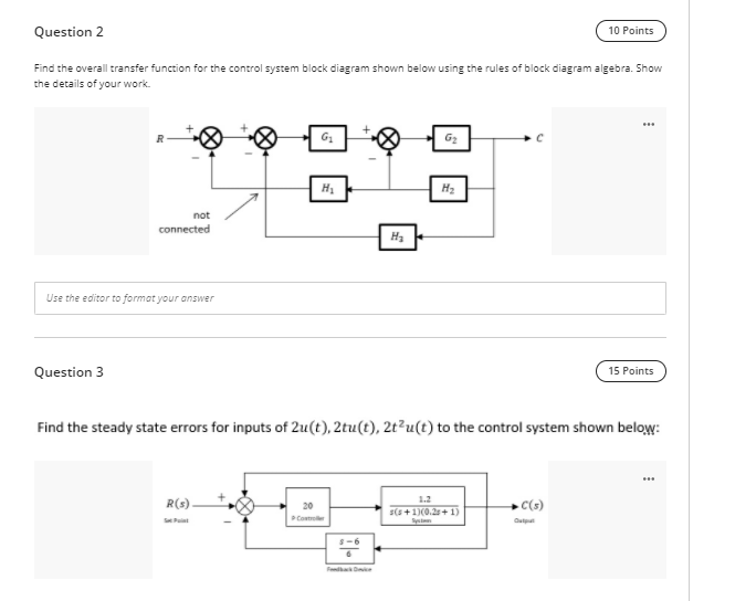 Solved Question 2 10 Points Find the overall transfer | Chegg.com