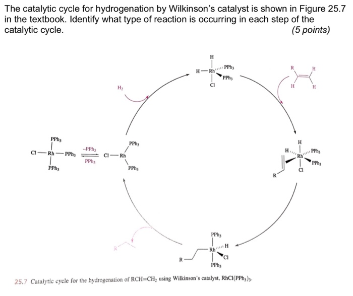 Solved The catalytic cycle for hydrogenation by Wilkinson's | Chegg.com