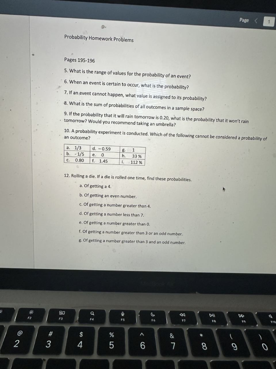 Solved Pages 195-196 5. What is the range of values for the | Chegg.com