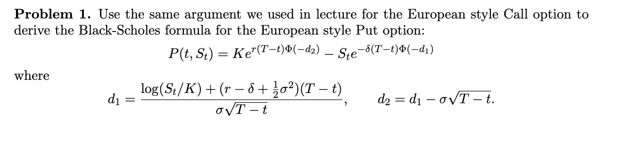 Solved Problem 1. Use the same argument we used in lecture | Chegg.com