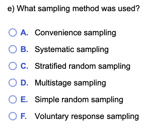 Solved Is the sampling method used random? A. | Chegg.com
