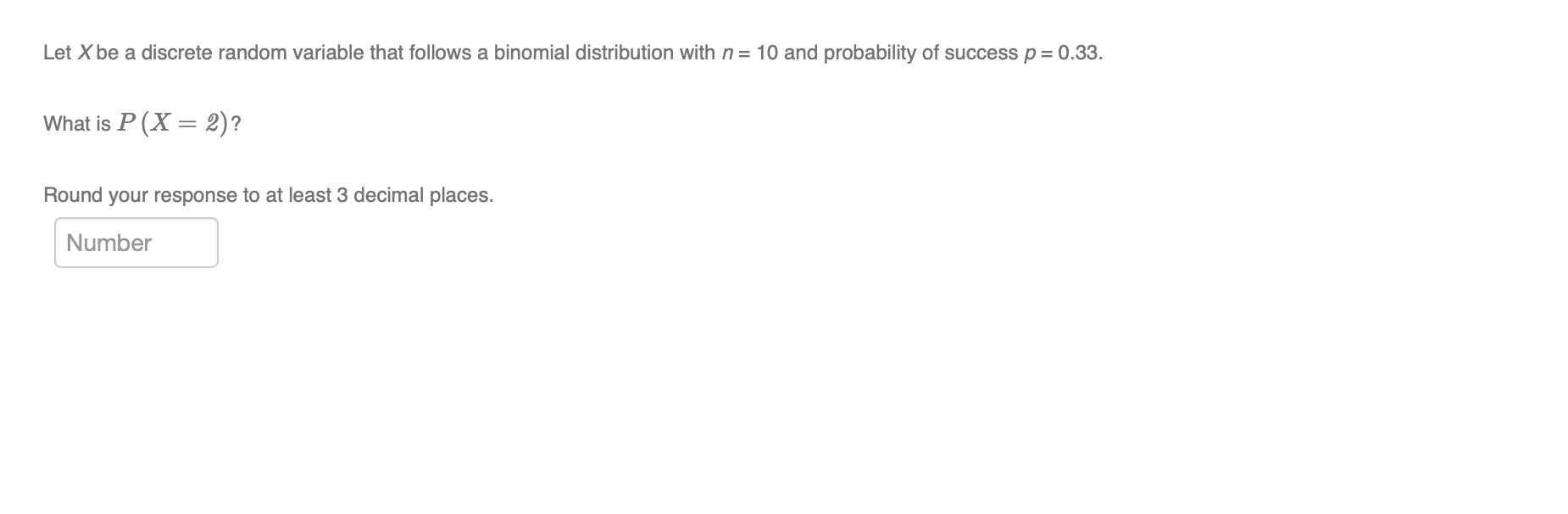 Solved Let X be a discrete random variable that follows a | Chegg.com