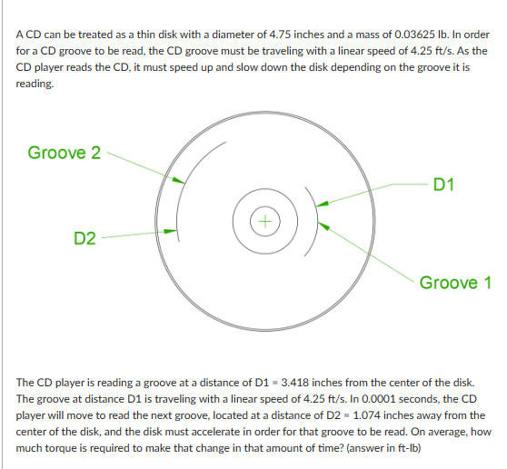 A CD can be treated as a thin disk with a diameter of | Chegg.com