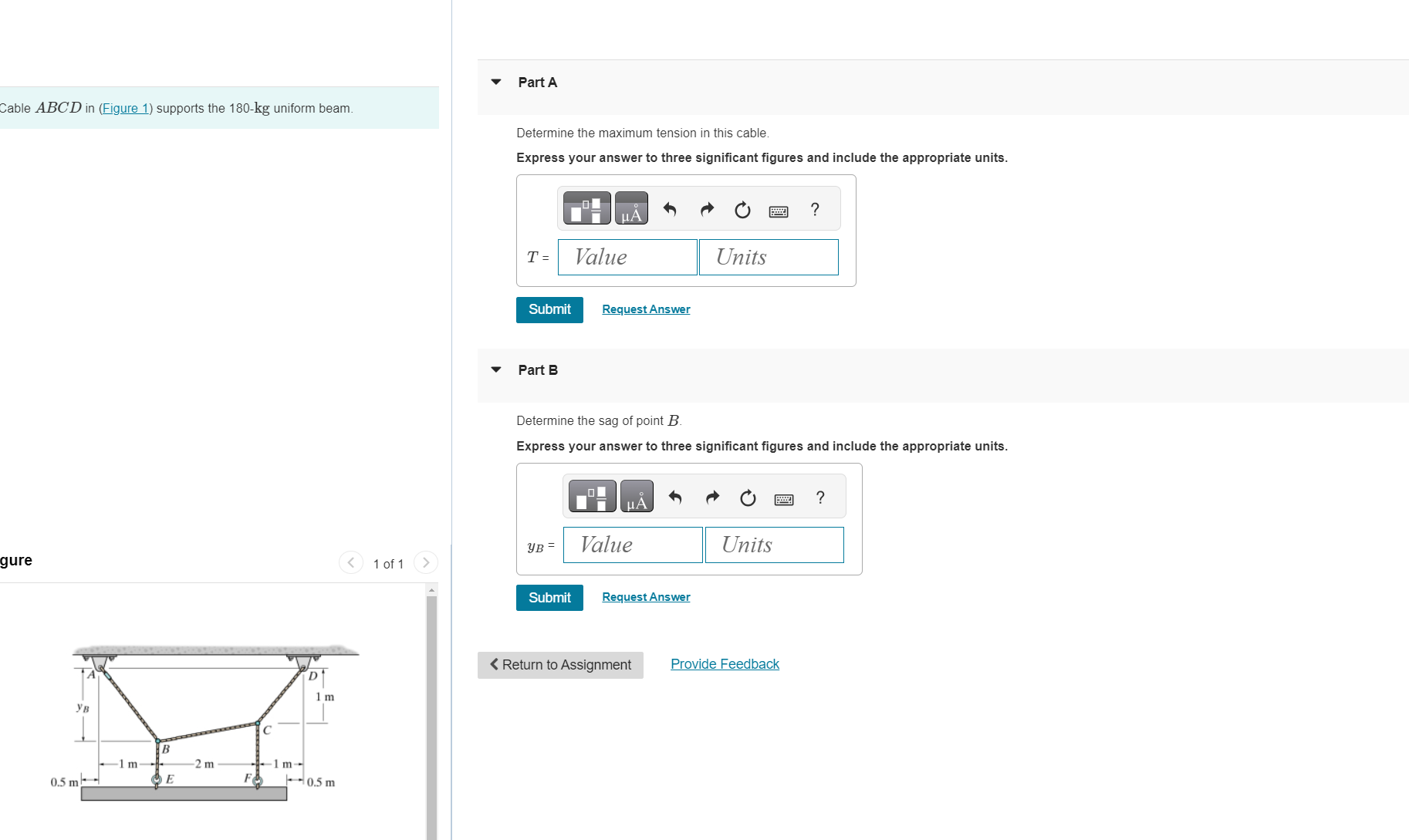 Solved Cable \( ﻿A B C D \) ﻿in (Figure 1) ﻿supports the | Chegg.com