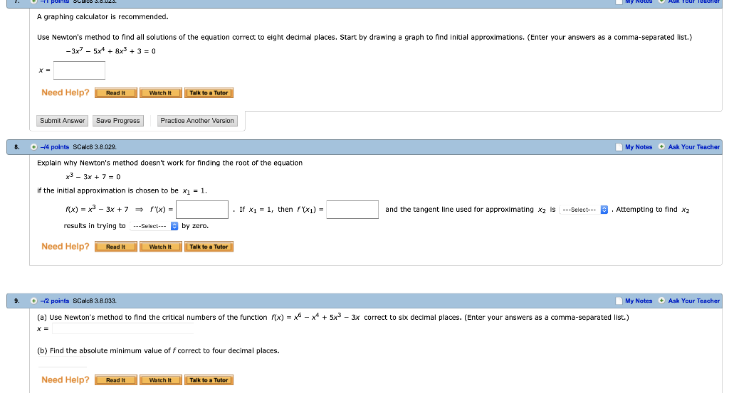Solved A graphing calculator is recommended. Use Newton's | Chegg.com