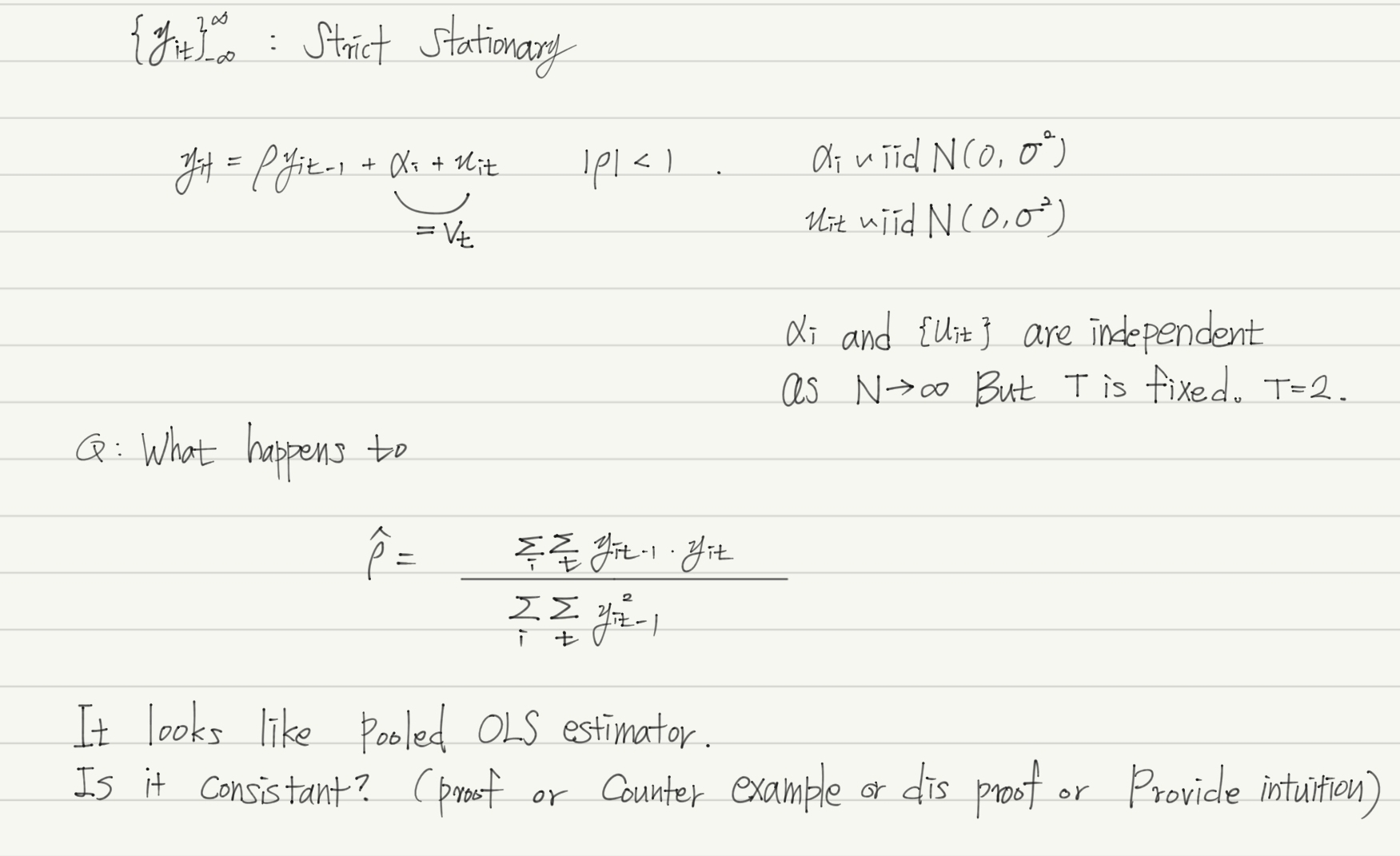 Solved {yit}−∞∞ : Strict stationary αi and {Uit} are | Chegg.com