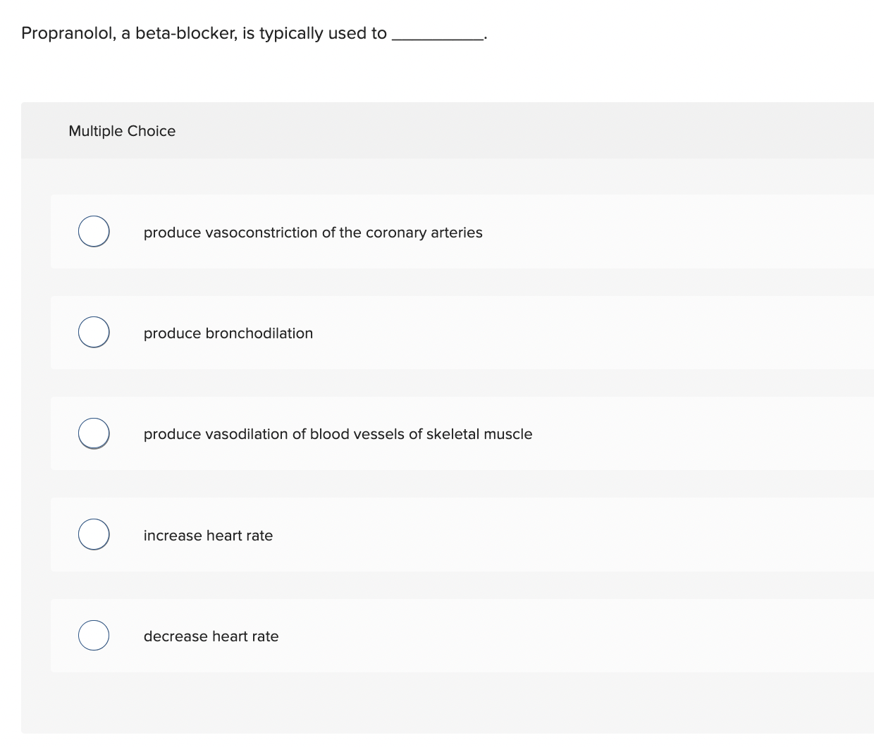 Solved Propranolol, a beta-blocker, is typically used | Chegg.com