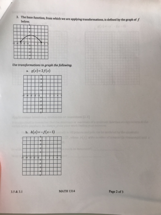 Solved The base function, from which we are applying | Chegg.com