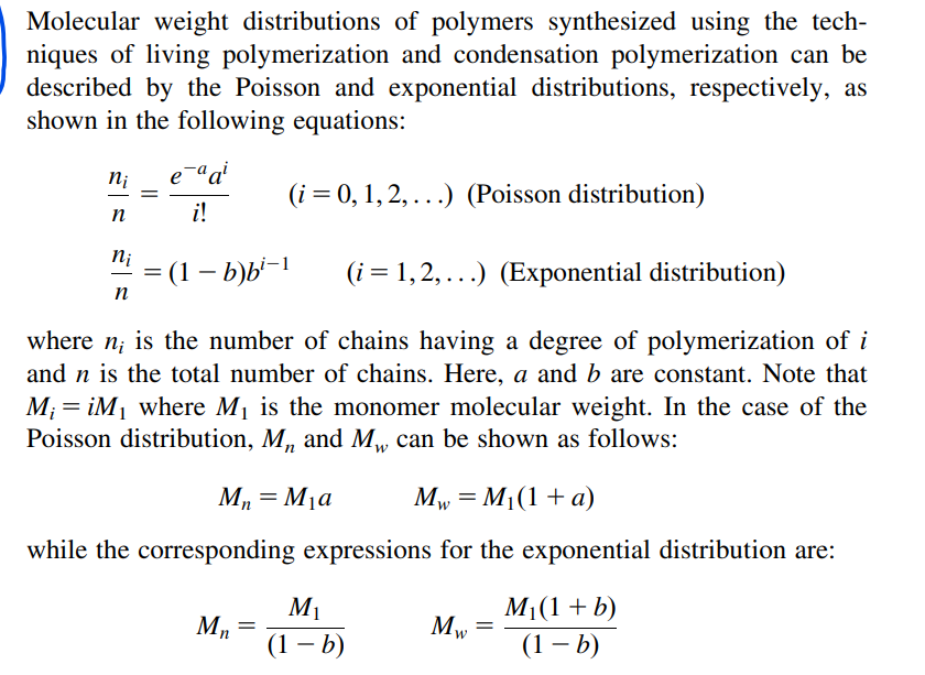 Solved Molecular weight distributions of polymers | Chegg.com
