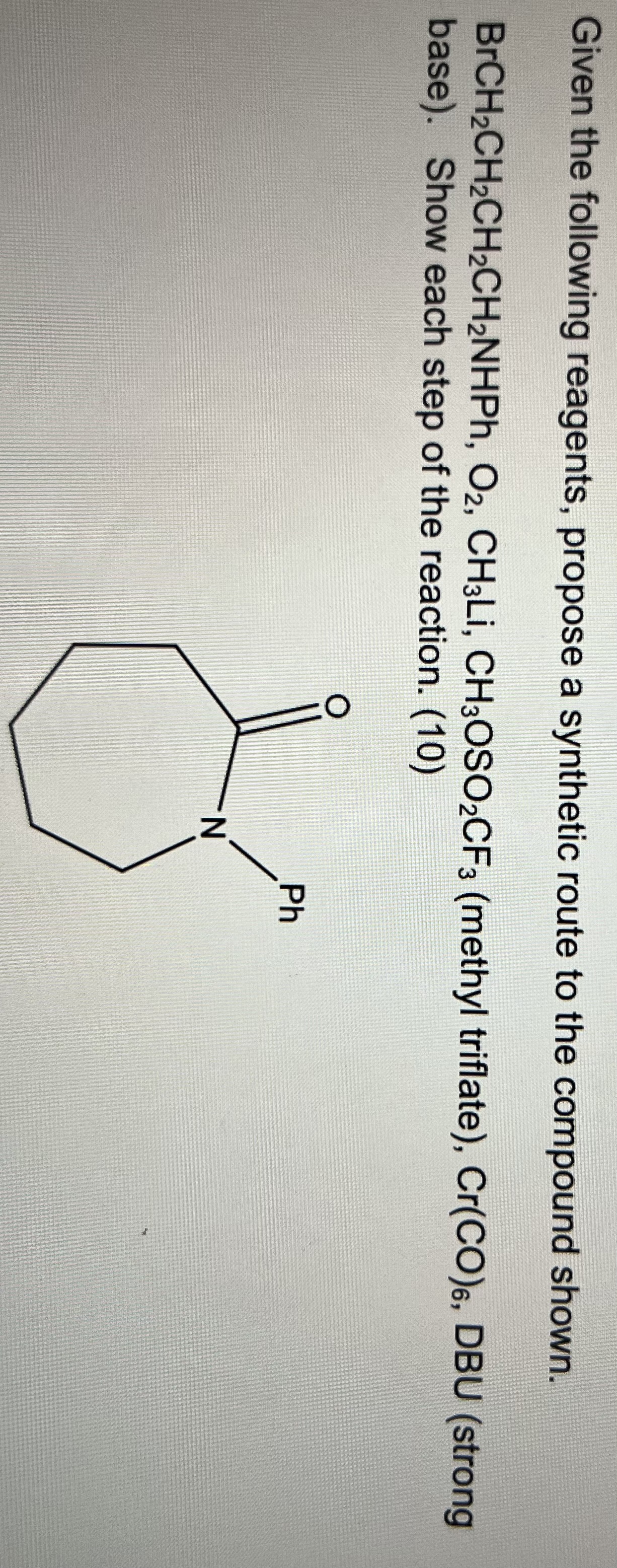 Given the following reagents, propose a synthetic | Chegg.com
