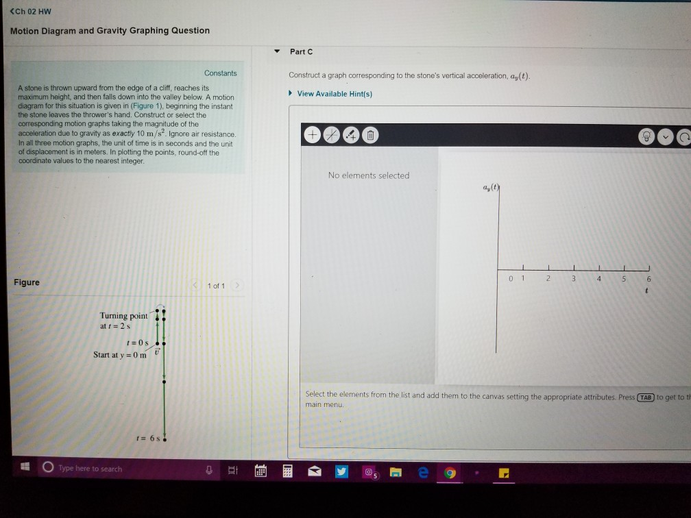 Solved Motion Diagram and Gravity Graphing Question | Chegg.com