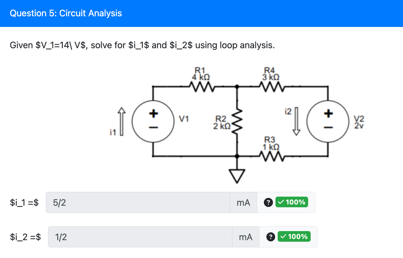 Solved Question 5: Circuit AnalysisGiven $vv1=14??V$, ﻿solve | Chegg.com